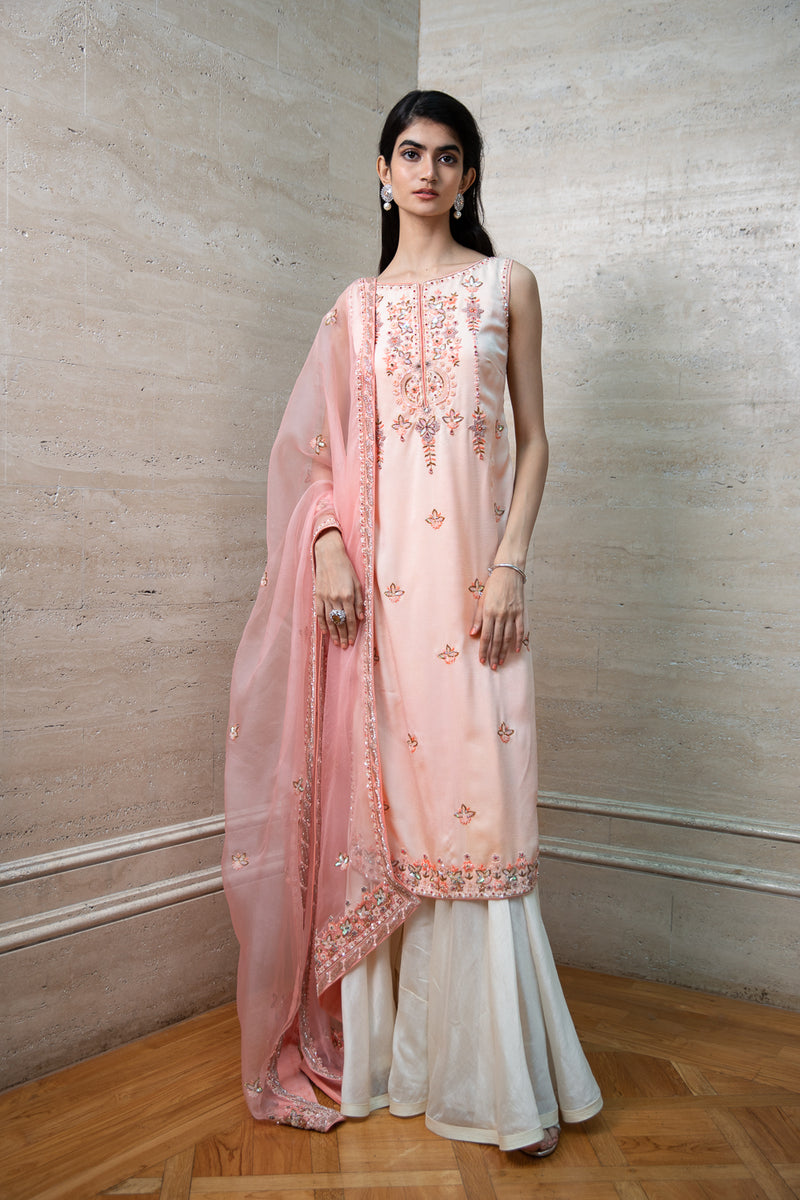 Pink Kurta Palazzo and Dupatta Set – Labbada Store